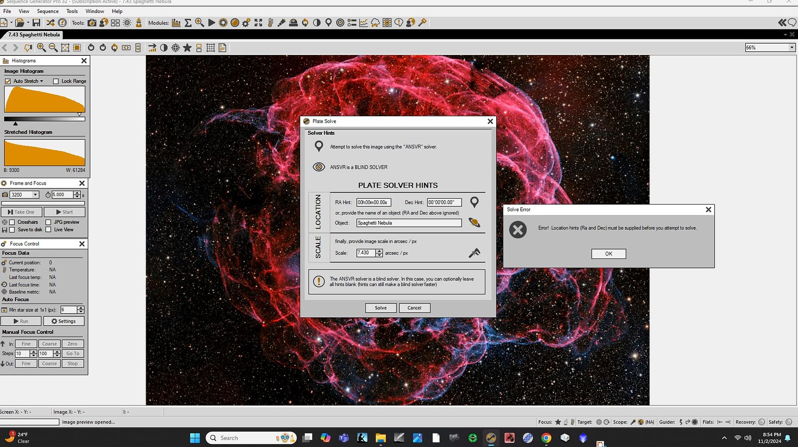Plate solve problem after problem - Plate Solving - Main Sequence Software