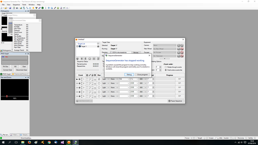 SGP stops with Nikon D5500 dslr! - Sequence Generator - Main Sequence Software