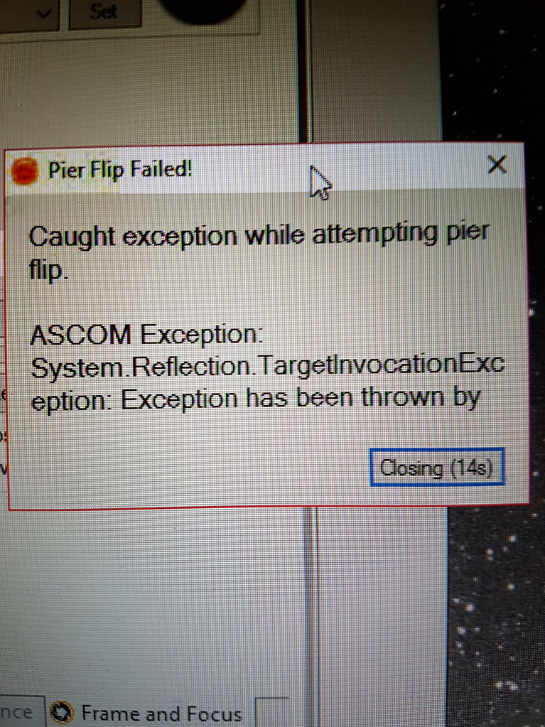 Meridian flip failure - idiot seeks help - Equipment Compatibility - Main Sequence Software