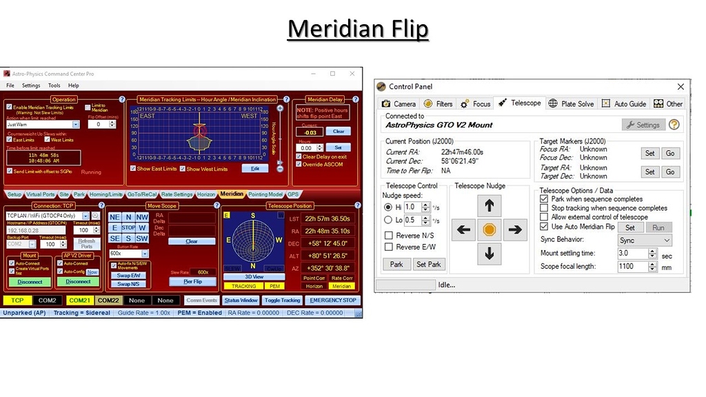 Meridian Flip With AP Mount - Sequence Generator - Main Sequence Software