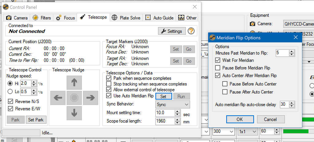 Meridian Flip - Celestron CGX Mount - Equipment Compatibility - Main Sequence Software