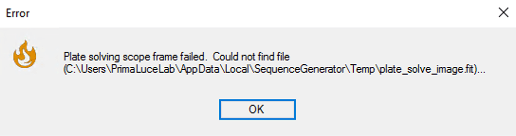 Unable to take images with SGP - SGPro Support - Main Sequence Software