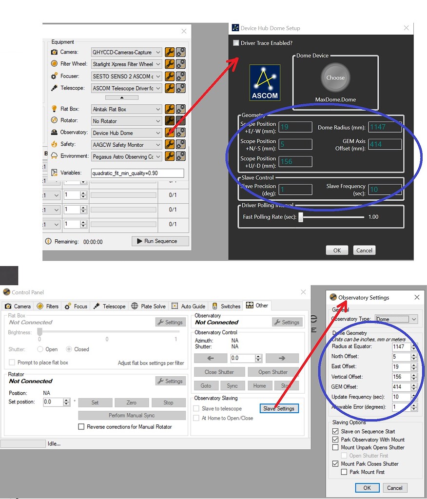 Dome driver - which dome dimensions are being used? - Sequence ...