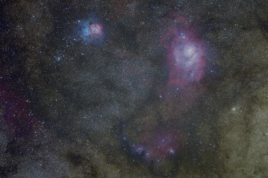 Trifid and Lagoon Nebulae - SGPro Images - Main Sequence Software